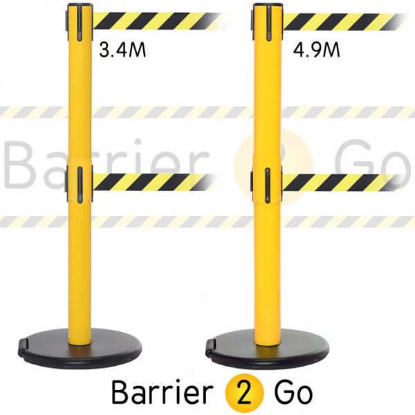 Roller Safety Twin Belt Retractable Barrier Post 3.4m, 3.9m & 4.9m ...