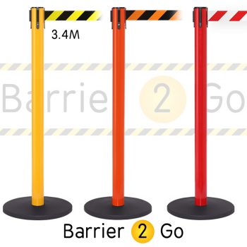 Safety Belt Barrier Stand 3.4m, 3.9m & 4.9m | Barrier 2 Go