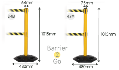 Twin Belt Heavy Duty Steel Retractable Barrier Stand 3.4m, 3.9m & 4.9m ...