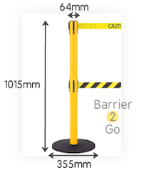 Twin Belt Safety Barrier Stand 3.4m & 3.9m | Barrier 2 Go