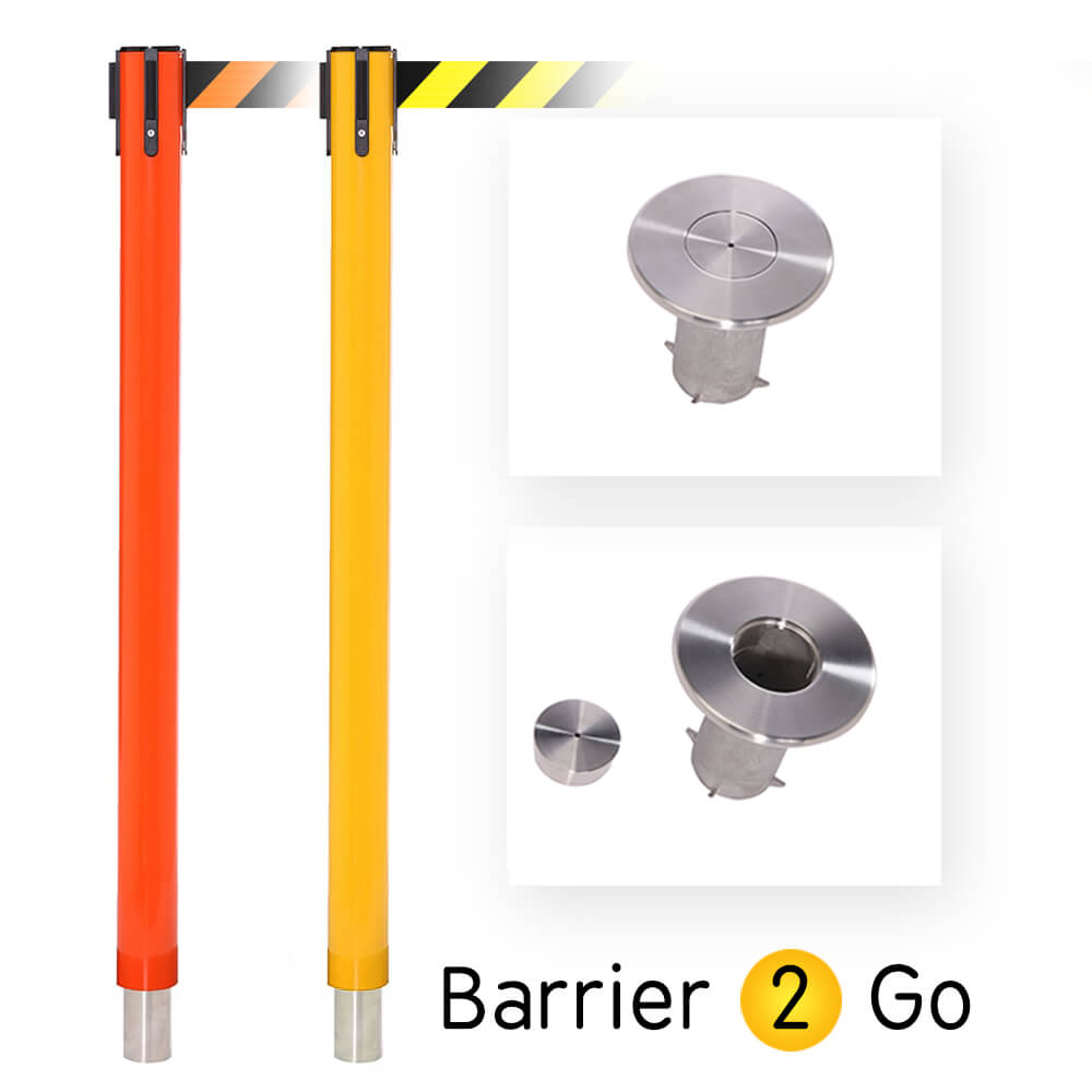 Removable Safety Belt Barrier Stand 3.4m, 3.9m & 4.9m | Barrier 2 Go